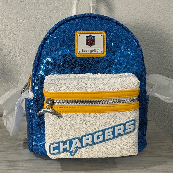 Loungefly | Accessories | Loungefly Blue And White Sequin Backpack ...